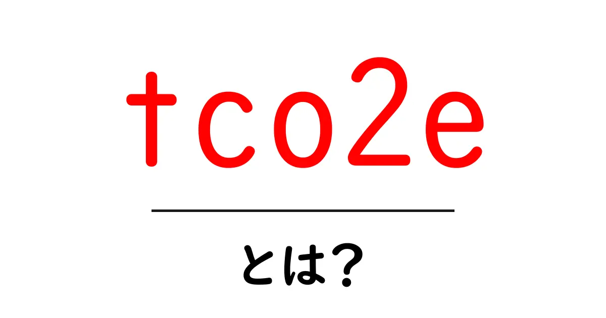 tco2eとは？初心者にもわかる解説と活用法共起語・同意語・対義語も併せて解説！